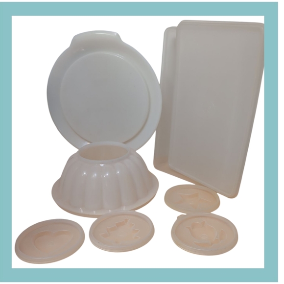 Tupperware | Kitchen | Tupperware Vintage White 6 Piece Jello Mold And ...